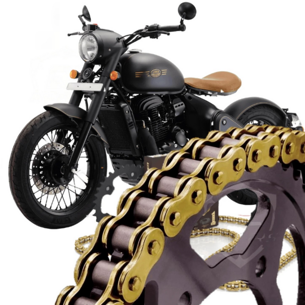 Jawa Perak Rollon Brass Chain & Sprocket – Sans Classic Parts